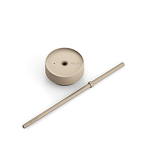 Fellow 16 oz Carter Cold Travel Mug for Water, Iced Tea, Coffee, Smoothies, Iced Coffee & more - Stainless Steel Vacuum-Insulated Iced Coffee tumbler with Spill Resistant lid and straw - Sand Dune