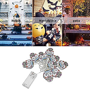 Yivibe Halloween String Lamp, Flexible Battery Operated Lightweight LED String Light for Courtyard for Garden for Home