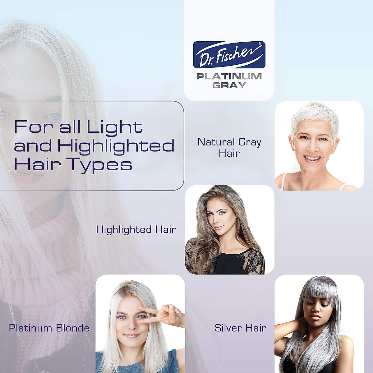 Dr. Fischer Purple Conditioner for Platinum, Silver, Gray and Color Treated Hair - Removes Brassy/Yellow Tones (13.5 fl. oz.)