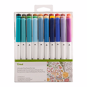 Cricut Ultimate Fine Point Pen Set, 0.4mm Fine Tip Pens to Write, Draw & Color, Create Personalized Cards & Invites, Use with Cricut Maker and Explore Cutting Machines, 30 Assorted Colored Pens