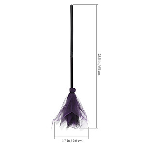 Ciieeo 1 Piece Halloween Witch Broom Wizard Broomstick 25.5 Inches Halloween Broom for Costume Accessories Cosplay Broom Props (Random Color)