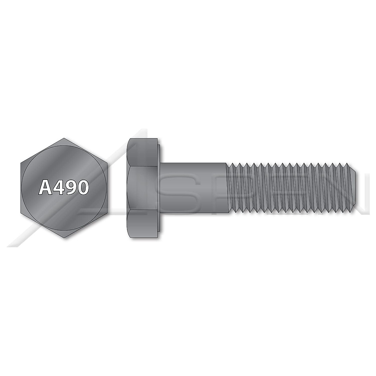 (135 pcs) 7/8"-9 X 6", Heavy Structural Hex Bolts, ASTM A490 Type 1, Steel, Made in U.S.A.