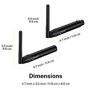 Donner Wireless DMX 8PCS Black Metal DMX512 wireless Dfi DJ 2.4G 7 Receivers & 1 Transmitter Lighting Control for LED Stage Disco Party Bar Lighting