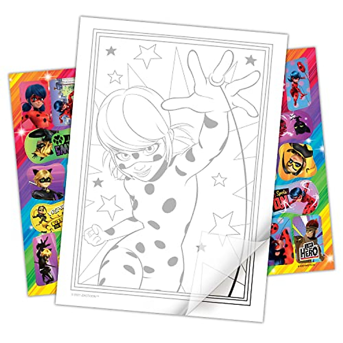 Bendon Miraculous: Tales of Ladybug and Cat Noir 48 Page Color & Trace Coloring Book 52562
