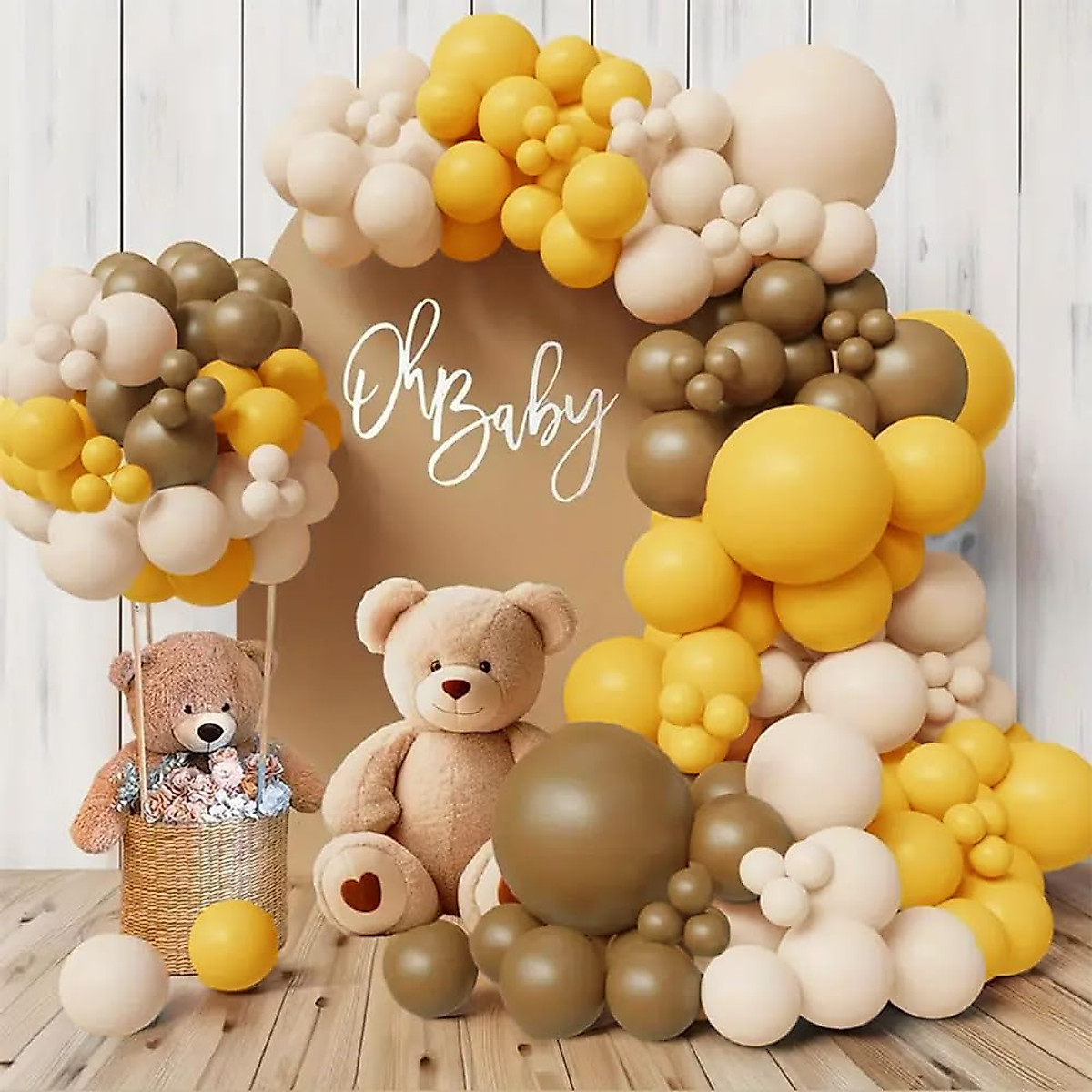 Orange Brown Nude Balloon Arch Kits - 134Pcs Orange Apricot Tan Latex Balloons Garland - Ideal for Neutral Baby Shower Gender Reveal Sunflower Bee Theme Birthday Party Decorations Supplies