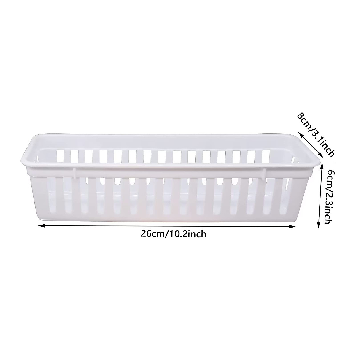 FEOOWV Classroom Pencil or Rubber Organizer Basket Trays, Office Supply Baskets Organization Trays for Home School Classroom Office 12 Pack (White)