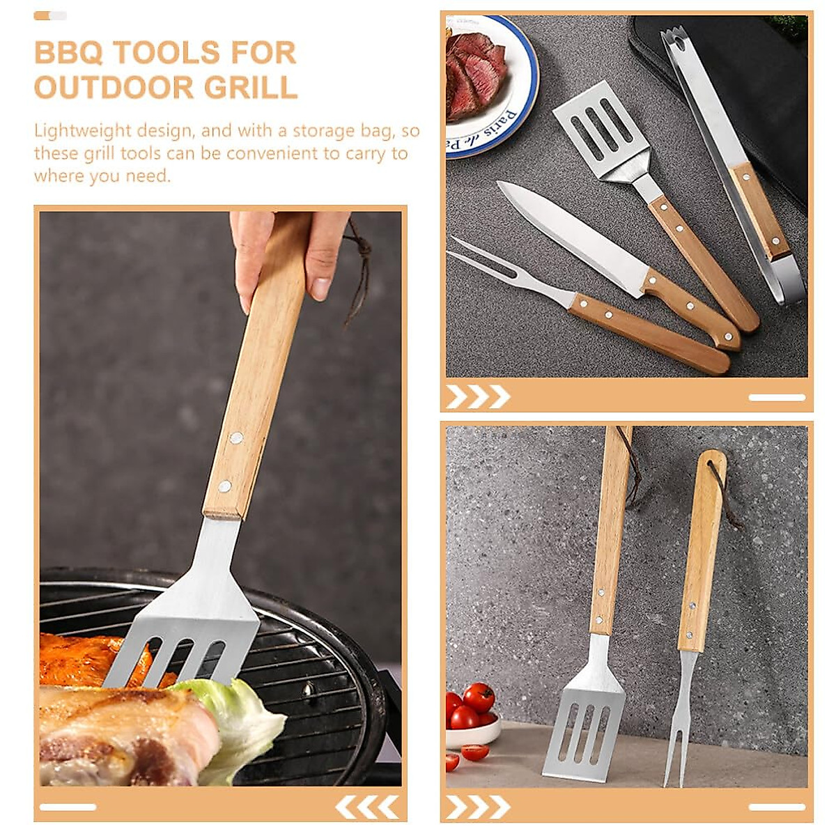 1 Set Bbq Tool Barbecue Grill Cutter Spatula Bbq Barbecue Grill Tool Kit Camping Cooking Utensils Bbq Grilling Kit Grill Accessories Tools Grilling Tongs Outdoor Barbecue Tools