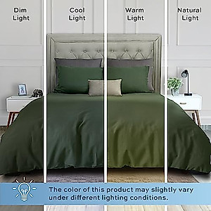 White Classic Avocado Dark Green Duvet Cover King Size Zipper Closure - Luxury Soft King Duvet Cover Set 3 Piece, 1 Duvet Cover 104x90 and 2 Pillow Shams | Comforter Not Included