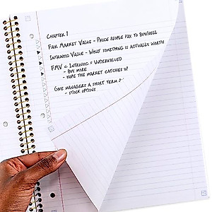 Five Star Spiral Notebooks + Study App, 3 Pack, 1-Subject, College Ruled Paper, 200 Sheets, 11" x 8-1/2", Forest Green, Fire Red, Pacific Blue (820189-ECM)