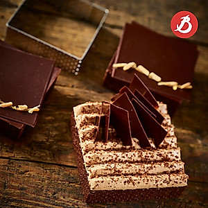 de Buyer Perforated Square Tart Ring - L: 2.75” x H: 0.8” - Perfect for Baking Beautifully Crisp Tarts - Easy to Use & Clean - Made in France