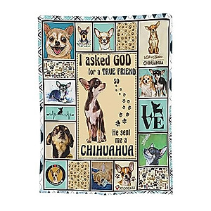 Chihuahua Dog Blanket Dog Decor Throw Blanket Super Warm Soft Plush Lightweight Fleece Flannel Cute Animal Blanket Gifts for Girls Baby Kids Women Boys for Winter Couch Bedding 40"X50"