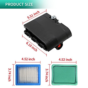Anxingo 795259 Air Filter Cover Kit Replacement For B S Most 10000 11A000 120000 122000 124000 Engine, 491588 Air Filter Primer Base 281340 Air Filter Cover 692298 Air Filter