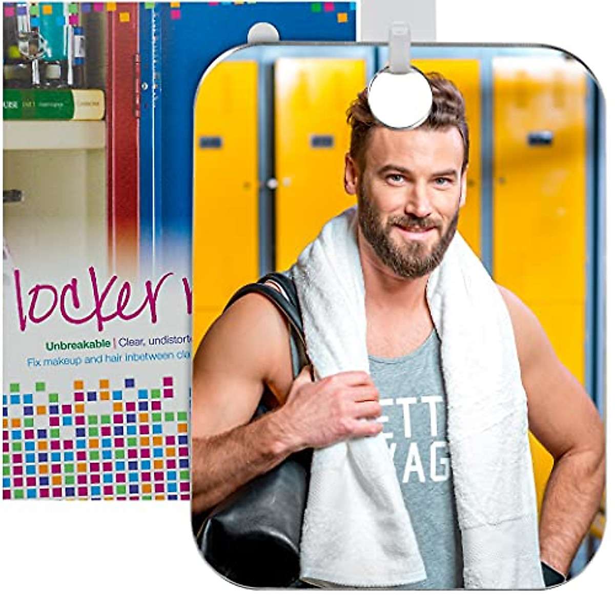 The Shave Well Company Anti-Fog Shaving Mirror for Office, Gym, or School Locker | Fogless Bathroom Shower Mirror with Handheld Option | Hanging Shower Mirror Includes Removable Adhesive Hook