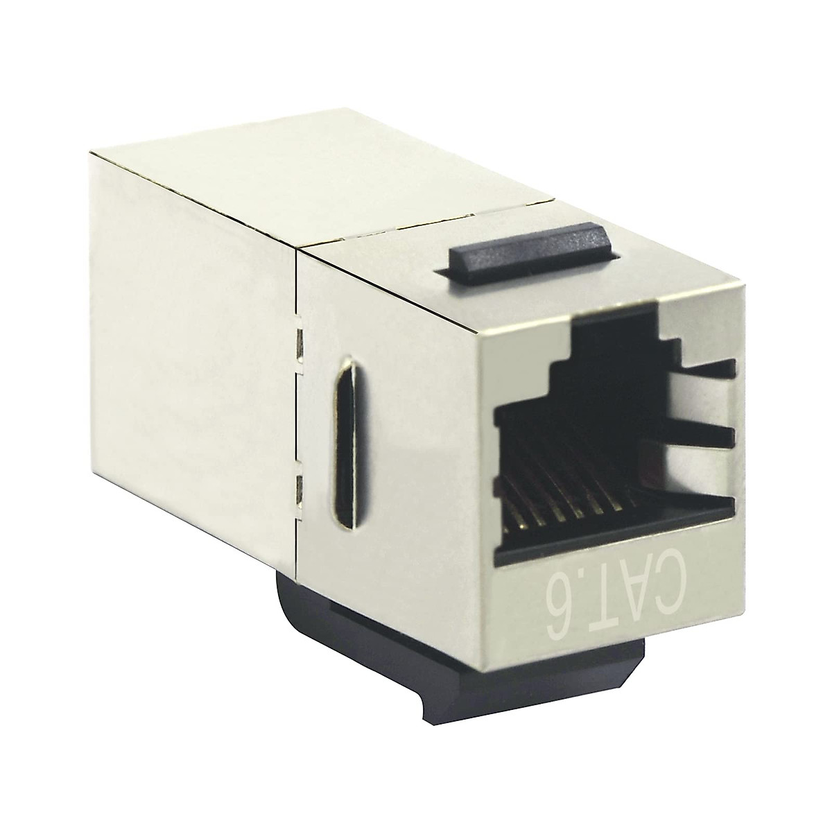 VCE RJ45 Cat6 Shielded in-line Coupler 25-Pack, Cat 6 Female to Female Keystone Jack 8P8C Cat5e Modular Connector with Keystone Latch