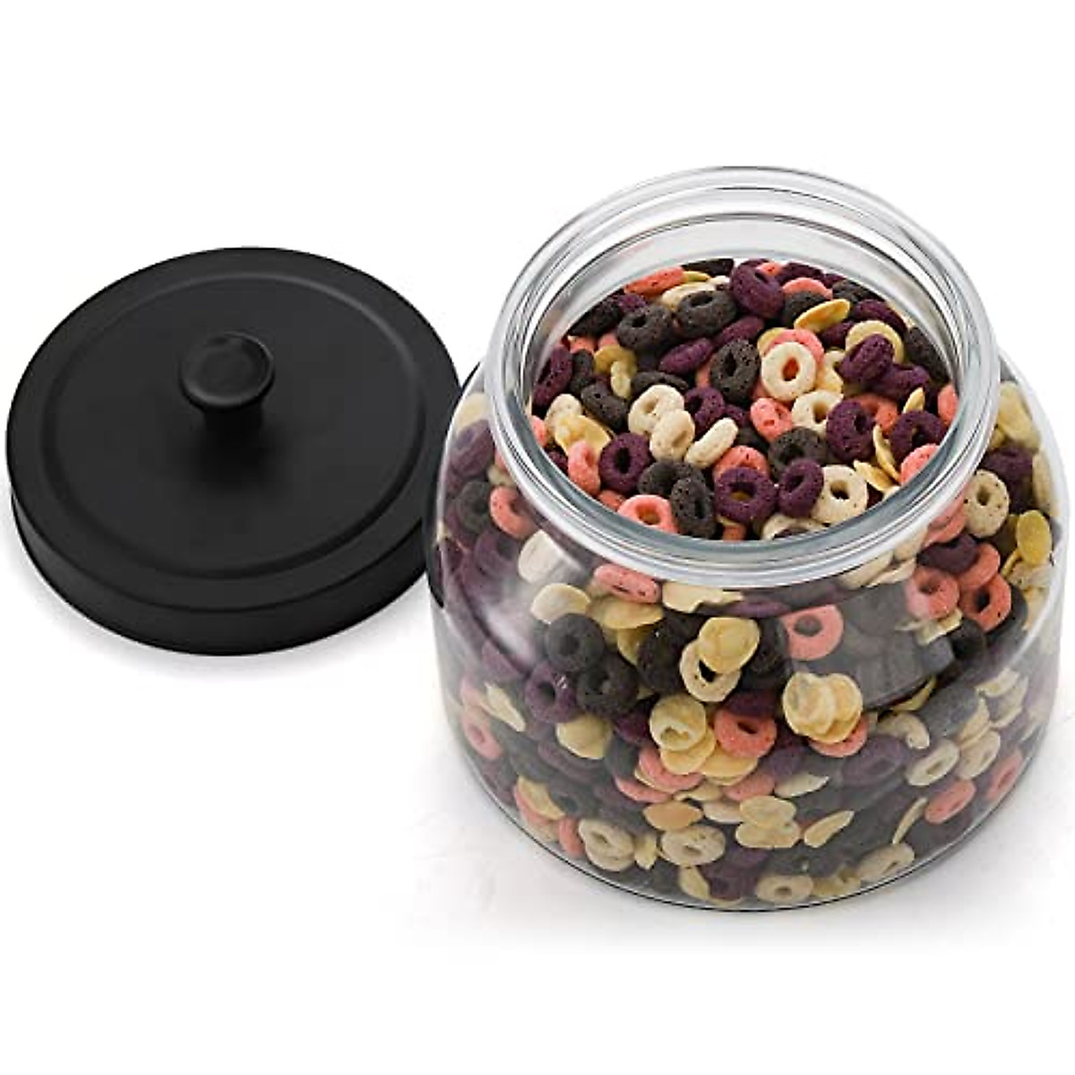 AVLA 3 Pack Glass Jars with Sealed Lid, 58 OZ Clear Cookie Candy Jar, Airtight Food Storage Container with Metal Lid, Empty Canister Set for Kitchen Counter, Pasta, Dog Treat, Snacks, Apothecary Jar