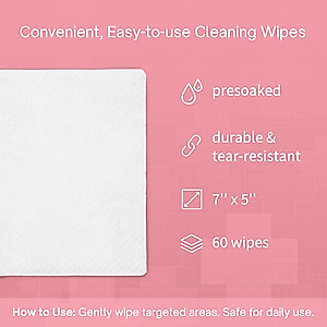 SensoVet Wrinkles, Skin & Paw Grooming Wipes for Dogs - Natural Aloe Vera & Oatmeal (60 Large Wipes)