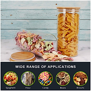 Glass Food Storage Containers Jars with Airtight Bamboo Lid 30oz 8pcs, 890ml Pantry Organization Jar, Glass Terrarium with Lid, Spice, Tea, Flour and Sugar Container, Canister Set for Kitchen Counter