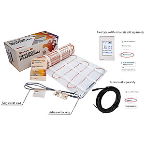 FloorLace FIT Electric Heated Floor Mat - Radiant Heating Mat for Under Tile, Laminate, Stone - Self-Adhesive Underfloor Heat Mat - Flooring Heating Kit (120 Volts, 15 SQFT)