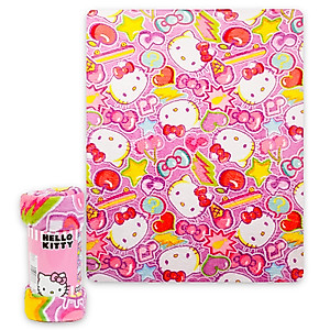 Hello Kitty Throw Blanket Bundle - Hello Kitty Kids and Teens Blanket, Stickers, and More for Girls | Hello Kitty Blanket Size 40" x 50"