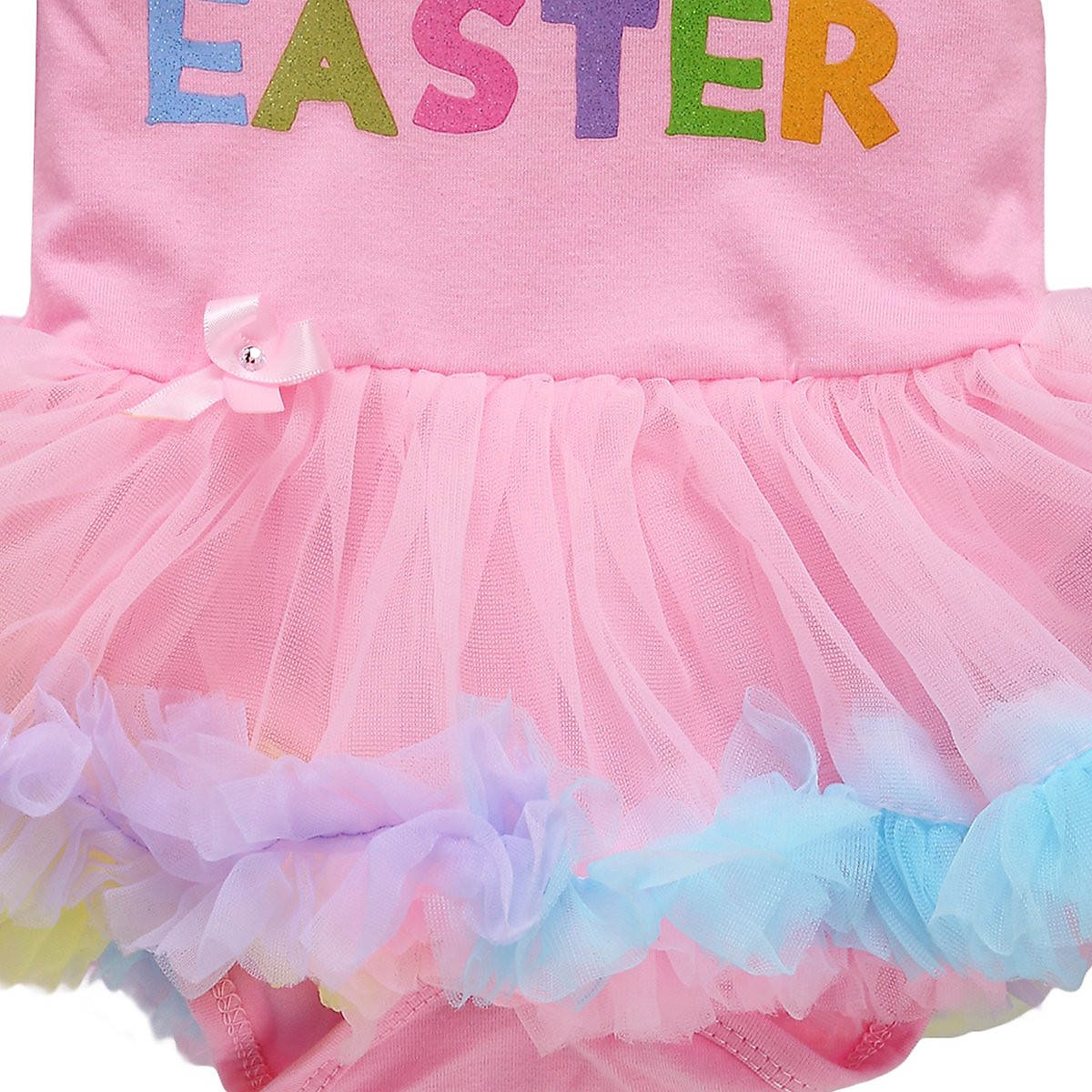 Newborn Baby Girls Cotton 3pcs/4pcs Set My 1st Easter Eggs Rabbit Bunny Romper Tutu Dress Outfits Short Sleeve Birthday Cake Smash Party Bodysuit Jumpsuit Playsuit Bowknot Leg Warmer Shoes Clothes