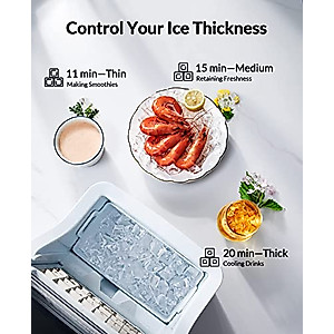 Silonn Ice Makers Countertop - 24Pcs Ice Cubes in 13 Min, 45lbs Per Day, 2 Ways to Add Water, Auto Self-Cleaning, Stainless Steel Ice Machine for Home Office Bar Party