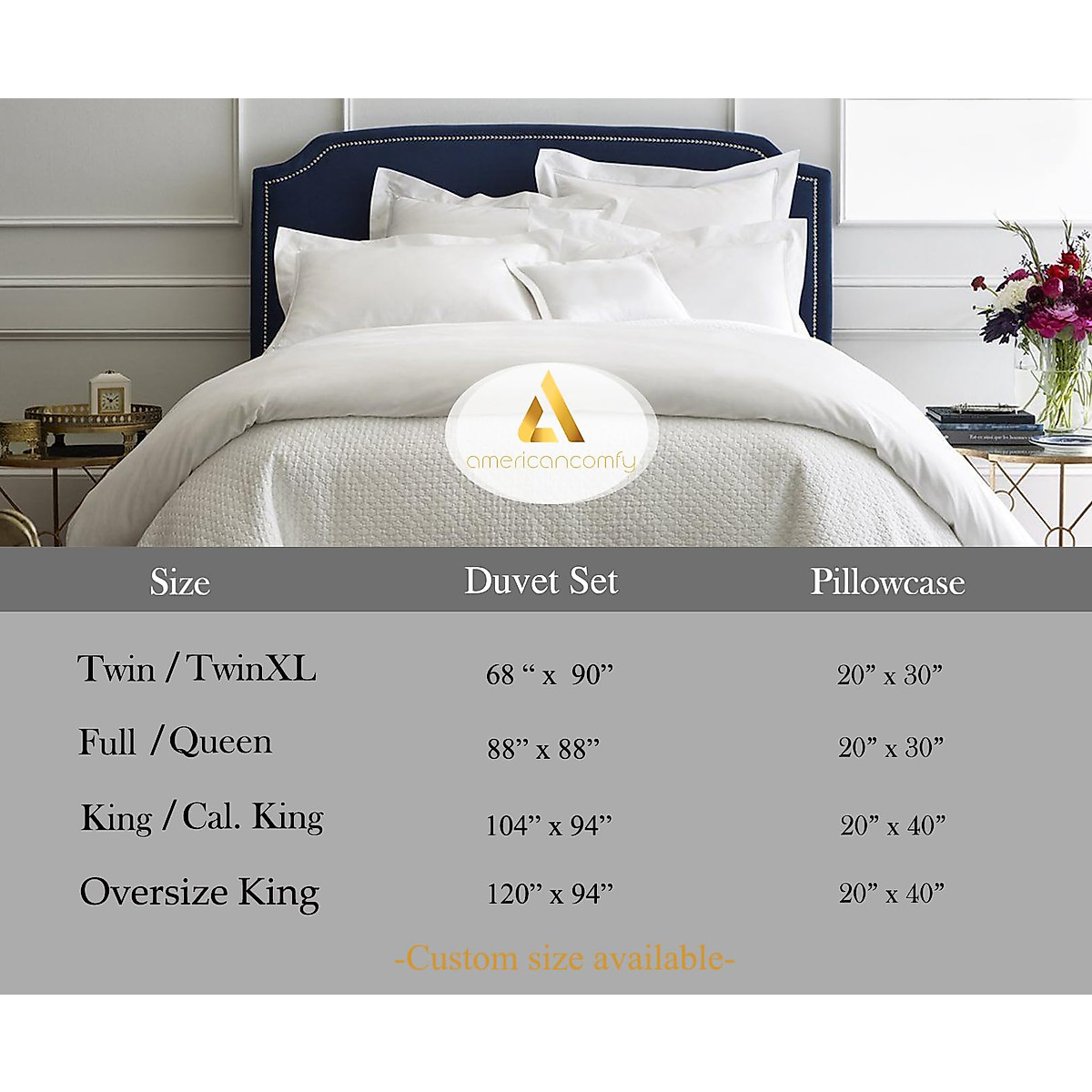 Duvet Cover Set Queen 600 TC Luxury Soft Brushed 3pcs with Elegant 3-Line Embroidery 1Duvet Cover & 2Pillow Sham with Zipper Closure, for All Seasons Taupe Solid by Americancomfy