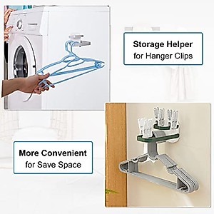 BULFULL Hanger Organizer No Punching Hanger Storage Rack, Foldable Hanger Storage Holder Hanger Organizer Rack Double Layer, Hanger Holder Stand Hanger Organizer Stacker for Closet Laundry Room (Grey)