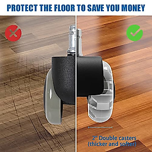 Office Chair Wheels Replacement-2 Inch Heavy Duty Caster Wheels,Quick & Quiet Rolling Chair Casters (Set of 5),Desk Chair Wheels Universal Fit,Safe for All Floor or Carpet