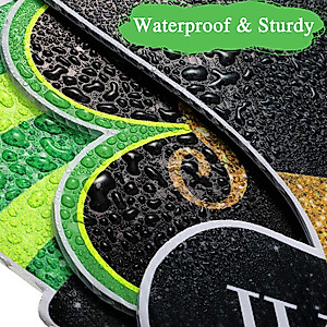 3 Pieces St. Patrick's Day Yard Signs with Stakes, St. Patrick's Day Clover Signs Outdoor Lawn Decorations Irish Leprechaun Horseshoe Shamrock with Happy St Patrick's Day Sign with Stakes