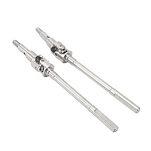 Alaaner 2PCS RC Car Front Axle Drive Shaft Set Stainless Steel RC Front CVD Drive Shaft Upgrades Parts for FMS 1/10 Remote Control Car Silver