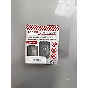 2 Pcs Under Hood Rodent Repeller with Strobe Light & 3 Power Supply Methods, Professional Ultrasonic Mouse Repellent Rat Squirrel Deterrent for 12V Cars Trucks RV Engine Bay Warehouse Attic