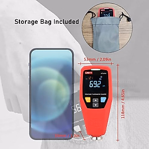 UNI-T UT343A Digital Coating Thickness Composite Gauge Meter Automobile Paint Film Tester Measuring FE/NFE Paint Tool USB Data Storage Single-Point Multi-Point Quick Judgment Prompt