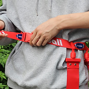 ANCKNE Flag Football Set, 2 Player Flag Football Belts for Kids/Youth/Adult, Includes 2 Adjustable Belts, 6 Flags, Strong Buckle Belt for Kids Players of Flag Football (3 Red & 3 Blue Flags)