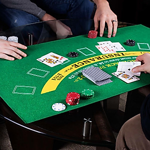 Brybelly Blackjack and Roulette Table Felt | Gaming Mat Perfectly Sized to Fit Most Dining Room Tables | Roll Out Felt for Casino, Gambling Games | Double-Sided Felt for Casual and Entry Level Gamers