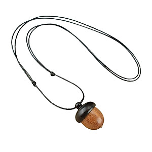 Harilla Screwable Ebony Acorn Necklace Pendant Jewelry Acorn, B