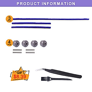 Plush Strips + Soleplate Wheels & Axles Replacement Compatible with Dyson V6 V7 V8 V10 V11 Soft Roller Cleaner Head Strips Felt Strips Replacement Parts
