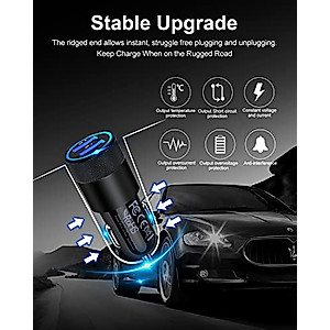 [5pcs] Car Charger Adapter, AILKIN USB Multi Port Cigarette Lighter Fast Charging Power Block Plug for iPhone 14 13 Pro Max XR, Samsung Galaxy S21 Ultra S8, LG, Moto, 3.4A Dual Cargador Carro for Car
