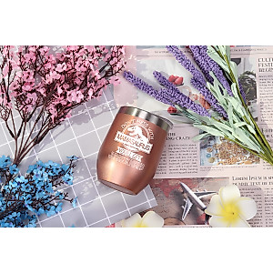 Mamasaurus Tumbler Don't Mess with Mamasaurus You'll Get Jurasskicked Tumbler Birthday Mothers Day Gifts for Mom from Daughter Son Kids Mom Gifts 12 Ounce with Gift Box Rose Gold