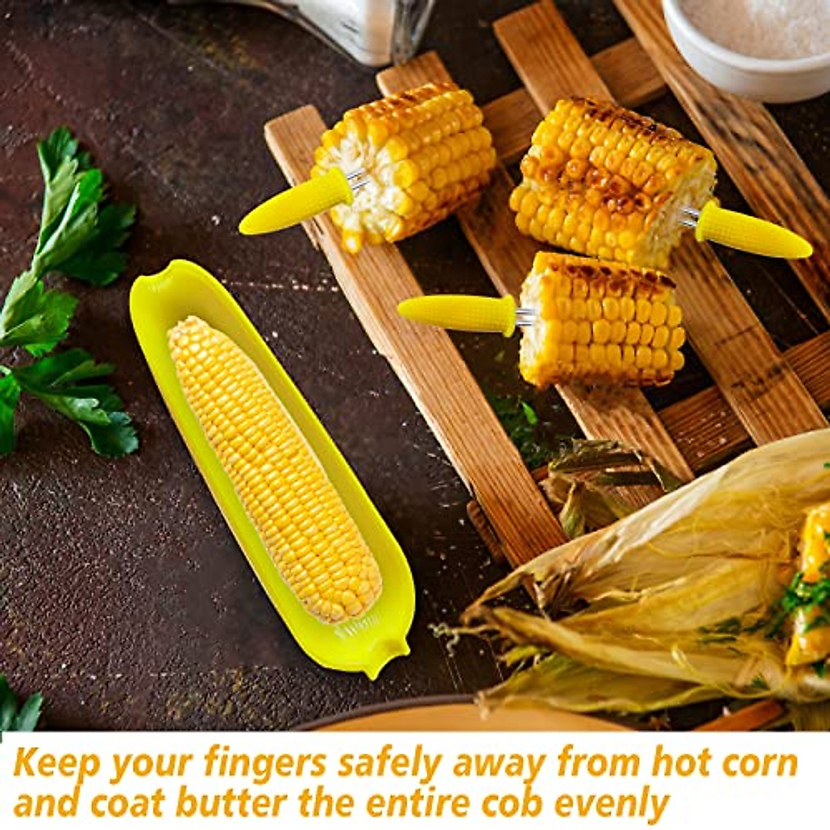 4PCS Corn Cob Holders & Dishes for Easy, Safe Grilling & Eating