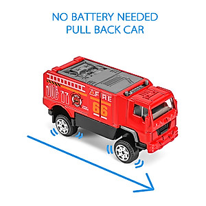 14 Pcs Fire Truck with Firefighter Toy Set, Mini Die-cast Fire Engine Car, Mini Rescue Emergency Vehicle Playset for Kid Boy Girl Birthday Christmas Party Favors