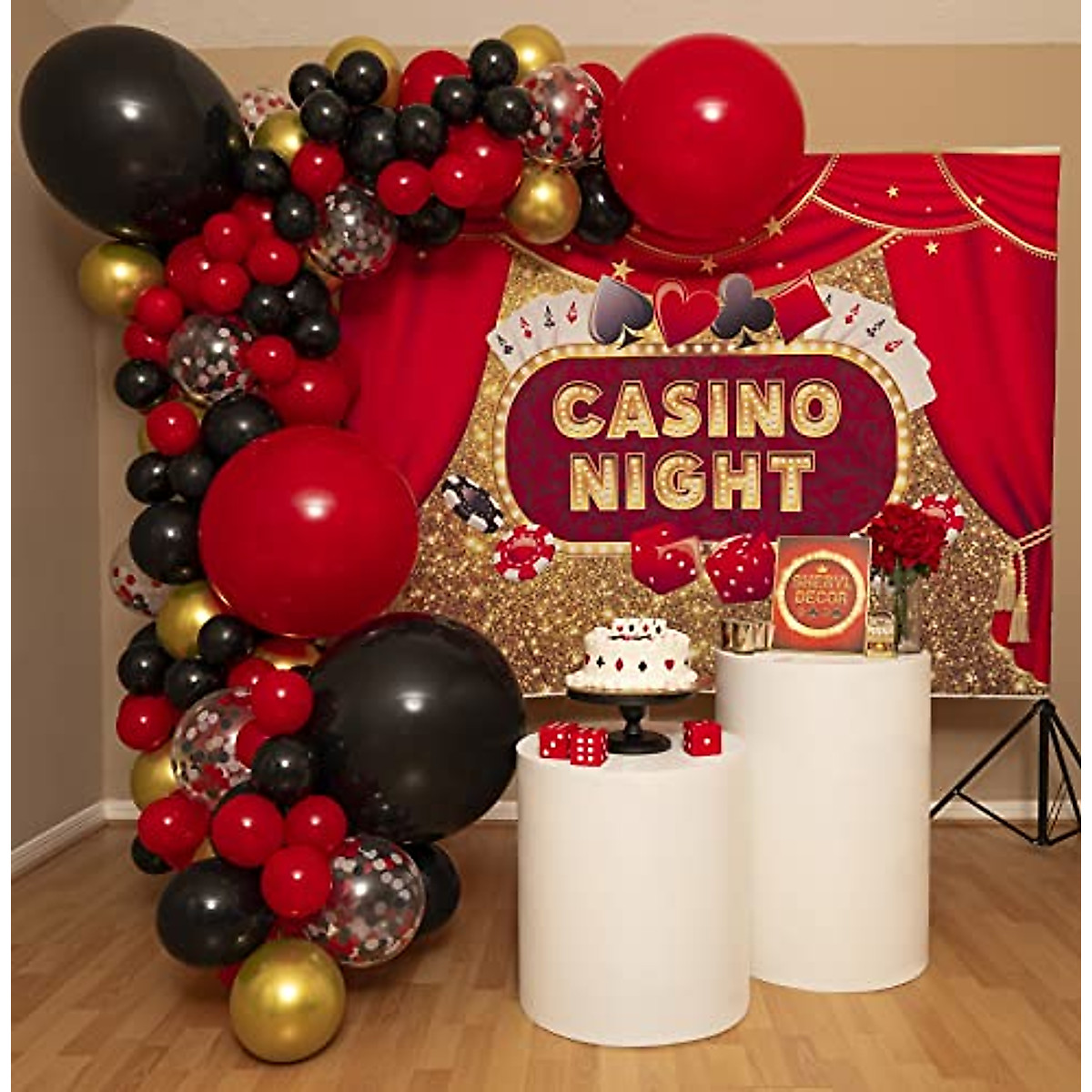 100 pc Red Black and Gold Balloon Garland Kit - Red Black and Gold Balloon Arch Kit - Red Black Gold Balloon Garland Kit - Red Black Gold Balloon Arch Kit