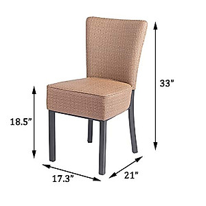 KARMAS PRODUCT Modern PU Leather Upholstered Chairs 19 Inch Padded Dining Chairs with Steel Legs White (Brown)
