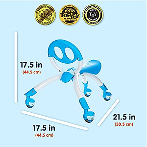 YBIKE Pewi Walking Ride On Toy - from Baby Walker to Toddler Ride On for Ages 9 Months to 3 Years Old, YPIW3, Blue