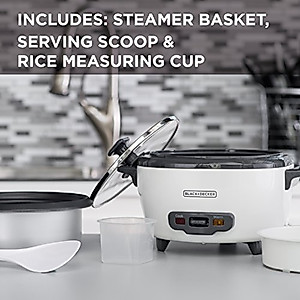 Black+Decker HC150B 1.5-Cup One-Touch Electric Food Chopper, Capacity & Rice Cooker, 6-cup, White