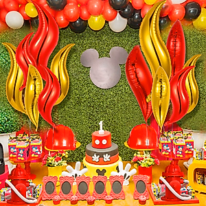 10 Pcs Fire Balloon Firefighter Birthday Party Decorations 24 Inch Fire Truck Birthday Party Supplies Fake Campfire for Hunting Summer Camping Supplies Theme Party