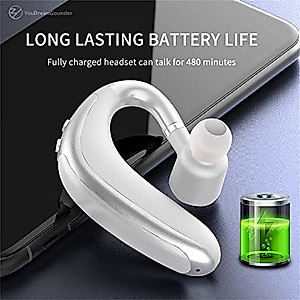 Wireless Bluetooth Headset 5.0 in Ear Wireless Car Driving Headset Single Handfree with Microphone - Ergonomic Design - Lightweight - Connect to Mobile (Black)