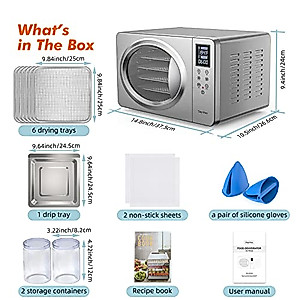 𝐒𝐞𝐩𝐭𝐫𝐞𝐞 Food Dehydrator for Jerky, Fruit, Meat, Veggies, Dog Treats, Herbs and Yogurt, 6 Stainless Steel Trays Food Dryer Machine with Digital Timer, Temperature Control & Safety Over Heat Protection