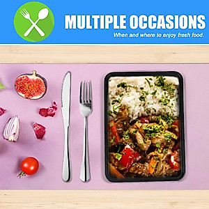 Oranlife Food Containers, 50 Pack Disposable Meal Storage Lunch Containers Plastic Insulated Reusable&Microwavable Bento Boxes with Lids for Dishwasher/Freezer Safe BPA FREE (750 ML/ 26 OZ)