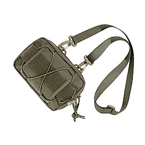 EXCELLENT ELITE SPANKER Tactical Molle Admin Pouch Compact Utility EDC Tool Bag with Shoulder Strap Nylon Belt Waist Bag for Tactical Accessories (RGN)