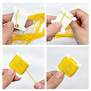 25 Skeins 6 Strands Vibrant Embroidery Floss with 5 Winder Cards Cross Stitch Threads Friendship Bracelet Thread Rainbow Embroidery Floss Skein for DIY Hair Wraps Crafts Sewing Projects